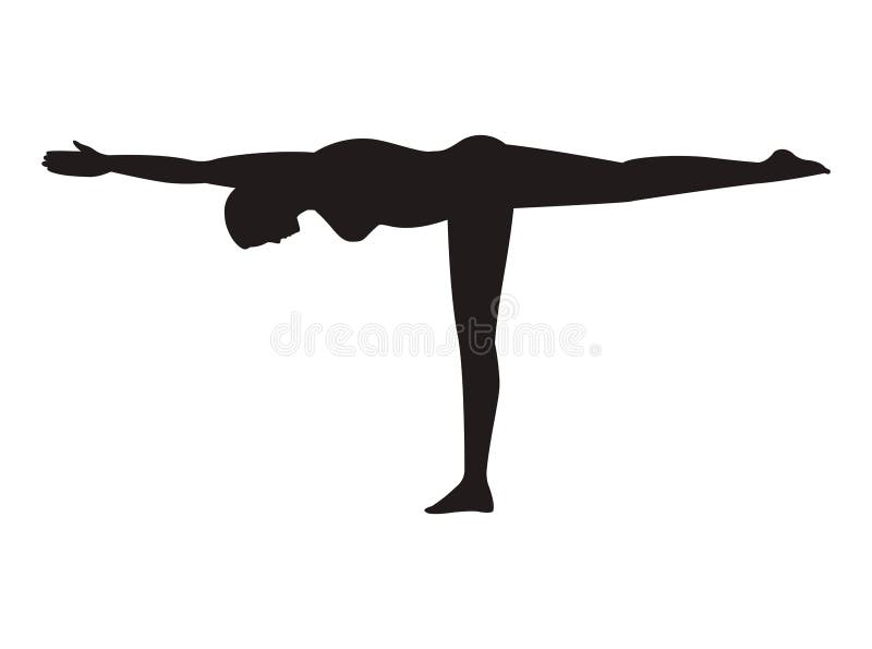 Balancing yoga pose stock vector. Illustration of exercise - 220492865