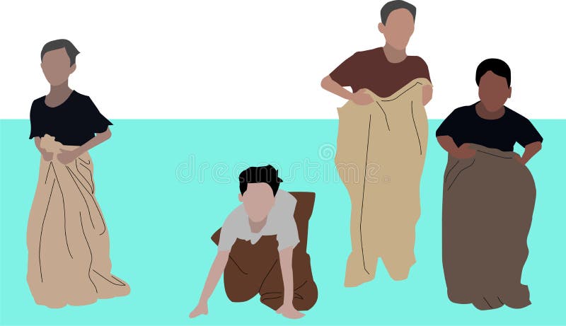 Balap Karung Flat Vector Illustration Stock Vector - Illustration of ...