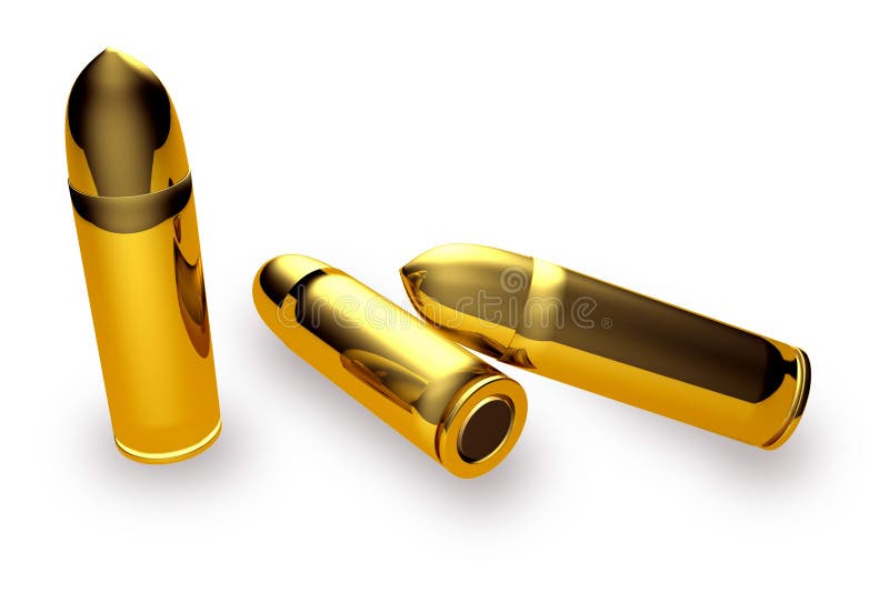 Balas douradas ilustração stock. Ilustração de espingarda - 22414993
