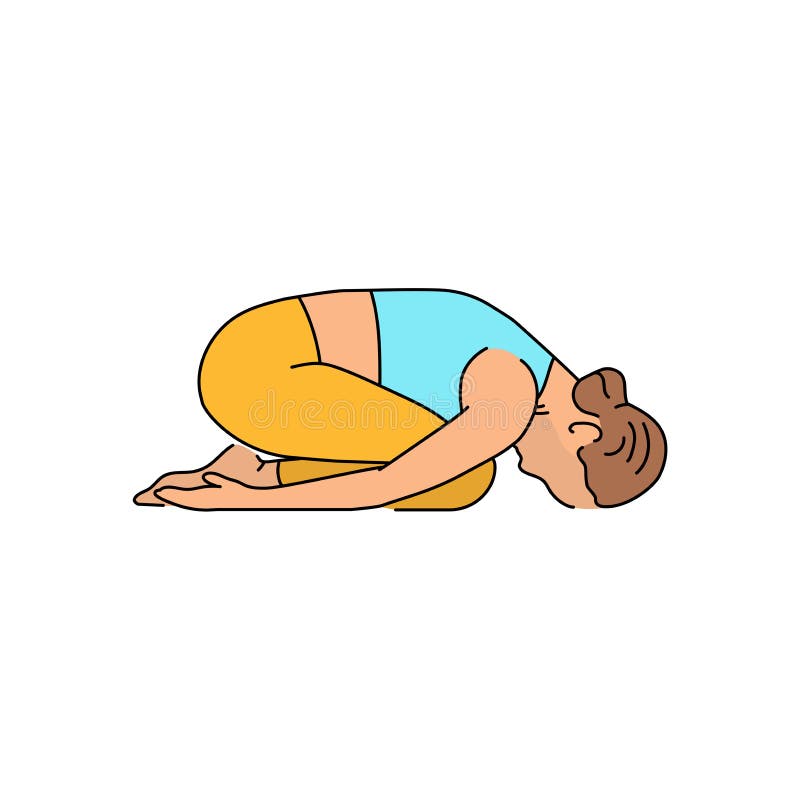 Balasana Child Pose Color Line Illustration. Pictogram for Web Page ... Balasana Child Pose Color Line Illustration. Pictogram for Web Page ...
