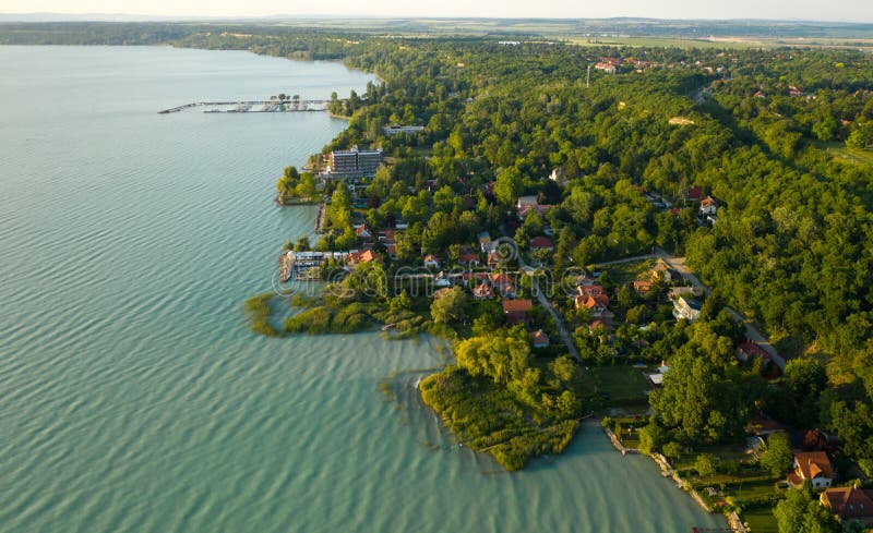 Balatonvilagos in Hungary Aerial View Stock Image - Image of horizon ...