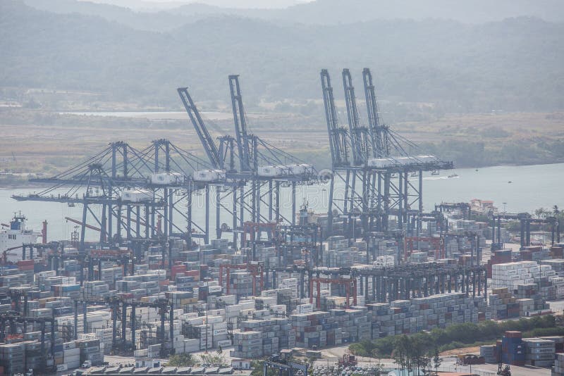 Balboa Port Container Terminal Editorial Image - Image of horizontal ...