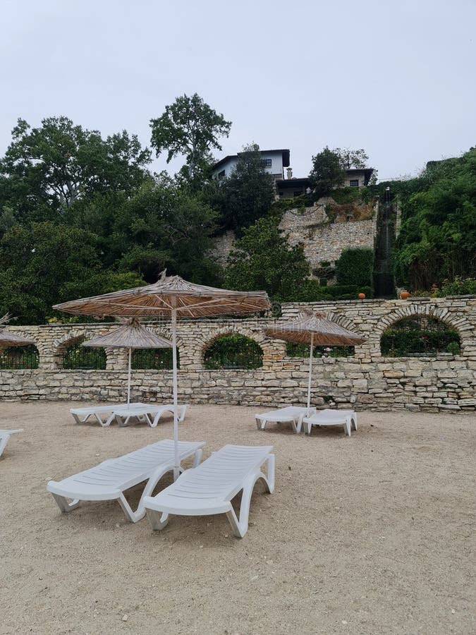 Balchik Castle and Beach. Bulgaria Stock Image - Image of home, village ...