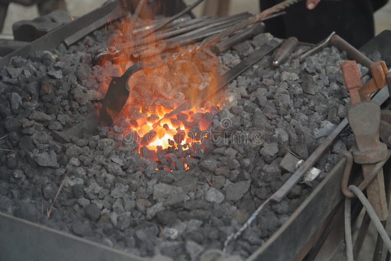Blacksmith Forge with Tools Stock Photo - Image of craftsmanship ...