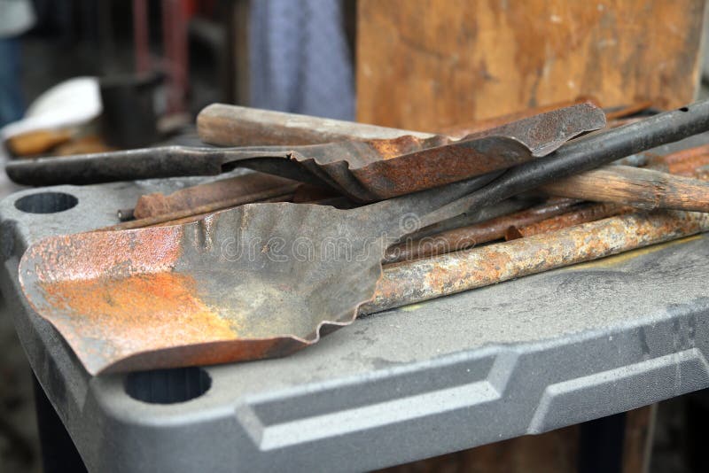 Blacksmith Shop Tools Shovel Stock Photo - Image of close, handmade ...
