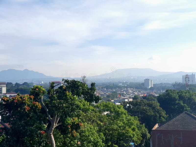 Balcon View Bandung stock image. Image of bandung, tree - 246627595