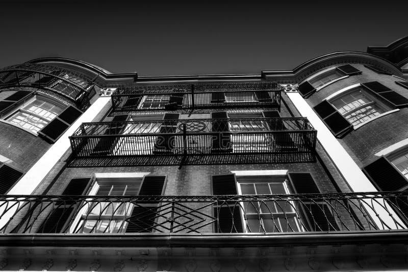 Balconies stock image. Image of balcony, doors, monotone - 22153399