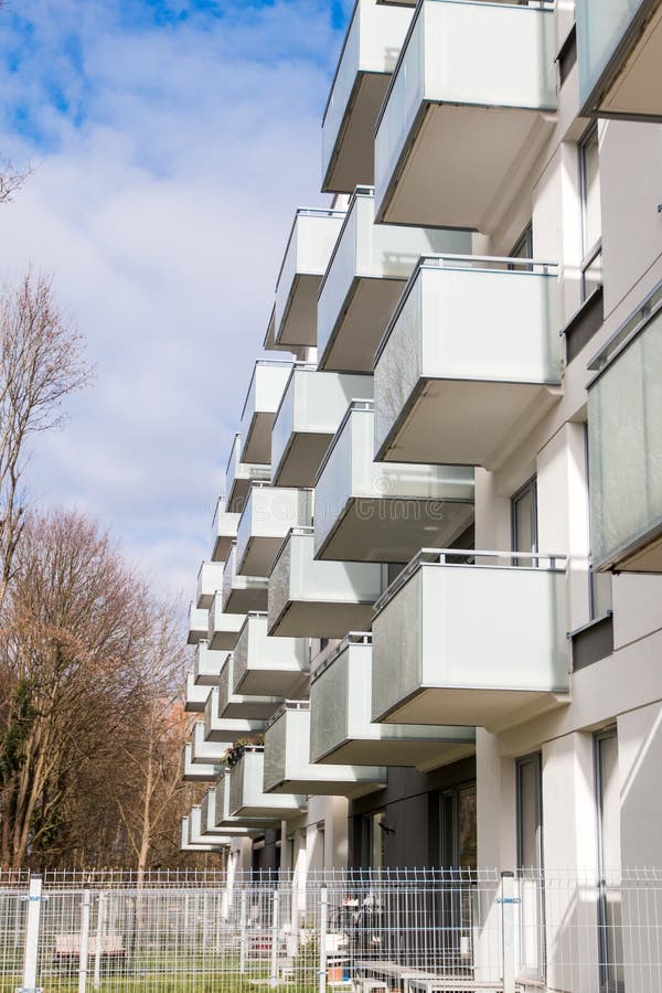 Balconies As a New Block Architecture Stock Photo - Image of ...