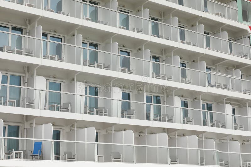 Moder Cruise Ship,Balconies on Cruise Ship Stock Photo - Image of large ...