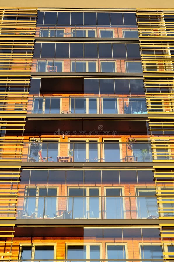 Balconies stock image. Image of detail, reflection, buildings - 31624183