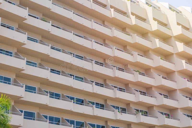 Balcony of Apartment Building in the City Stock Image - Image of door ...