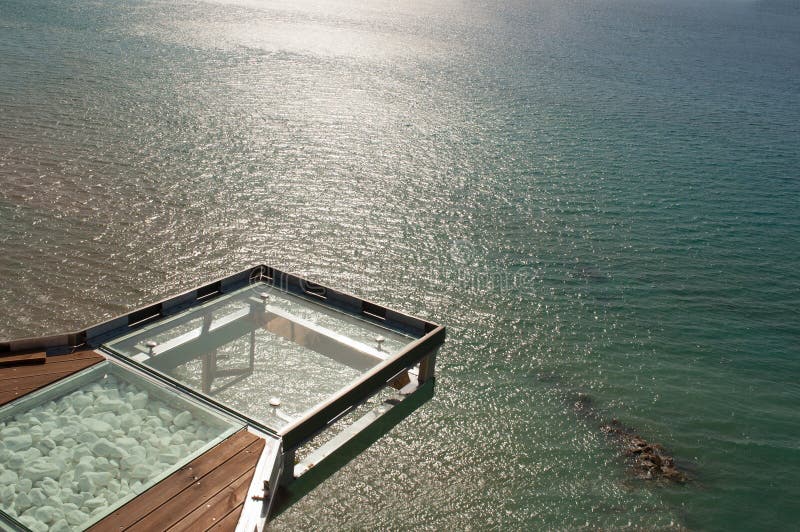 Balcony As a Viewpoint Over the Sea, in Sunset Stock Image - Image of ...