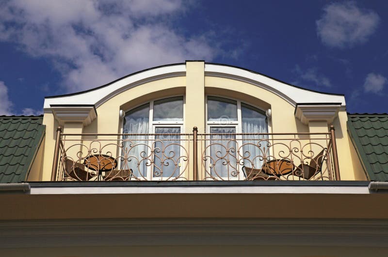 Balcony In Attic Floor Of Luxury Mansion. Stock Photo - Image: 24774710
