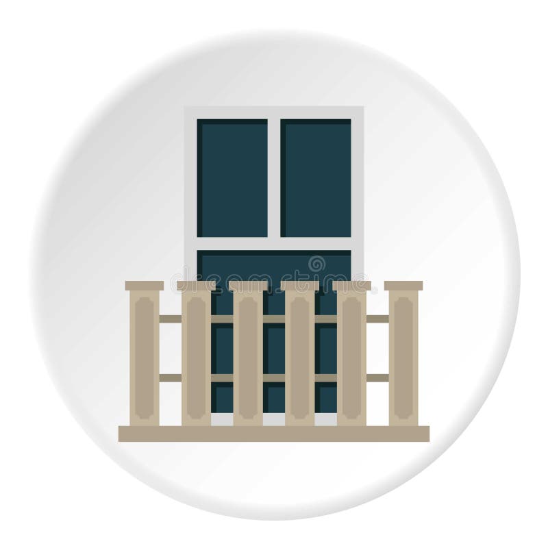 Balcony Balustrade with Window I Icon Isolated Stock Vector ...