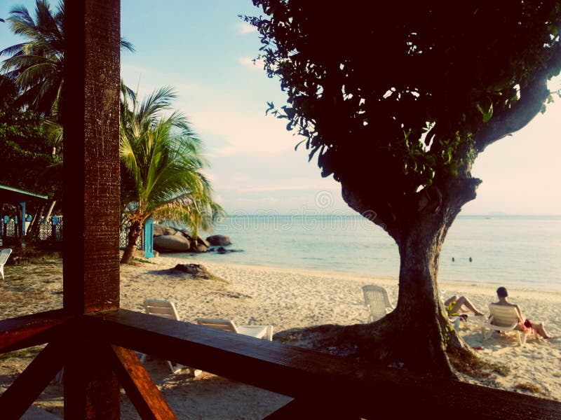 Balcony Beach View stock image. Image of ocean, island - 53237071