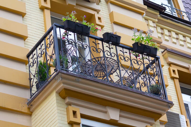 Balcony of the Building is in Classical Style Stock Photo - Image of ...