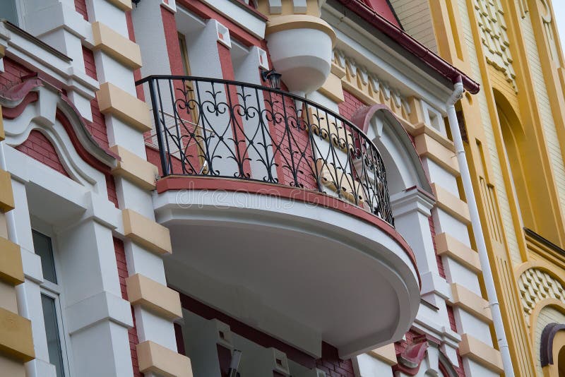 Balcony of the Building is in Classical Style Stock Image - Image of ...