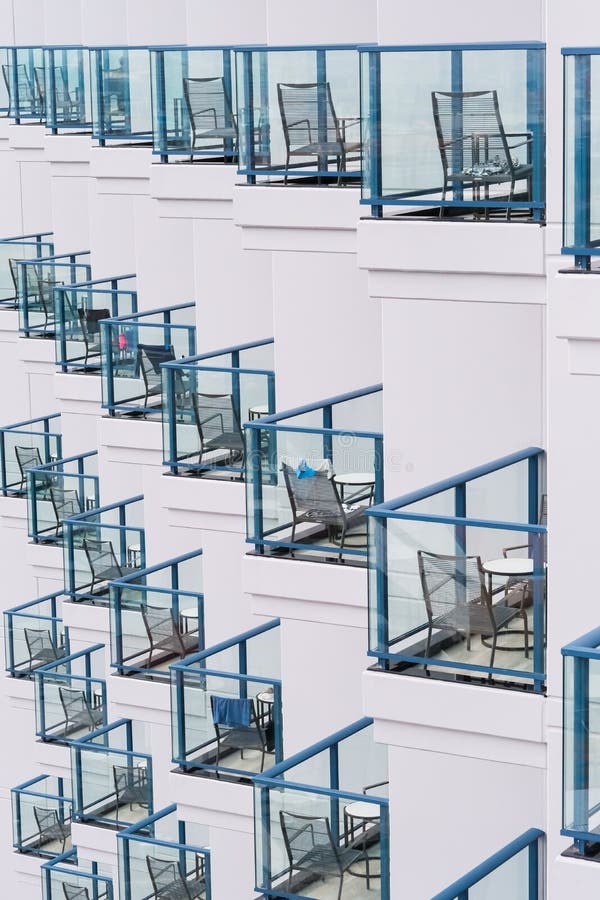 The Balcony of the Building is Divided into Layers. Stock Image - Image ...