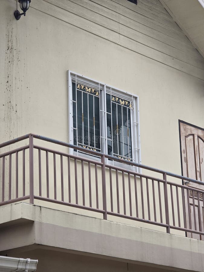 Balcony in the Building of House with Balconies and Glass Windows Stock ...