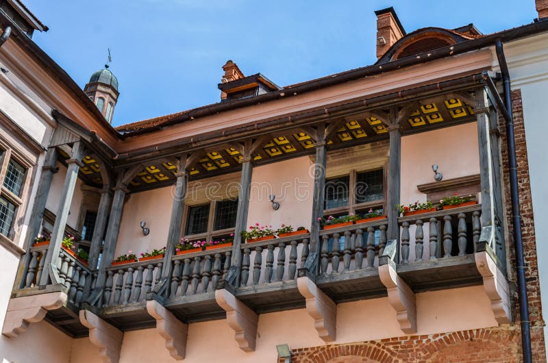 Balcony in old castle stock image. Image of palace, frame - 20589603