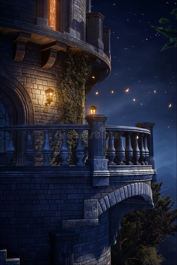 Castle Balcony Night Stock Illustrations – 192 Castle Balcony Night ...