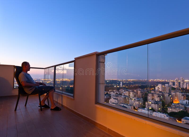 Balcony in Downtown of Modern City Stock Photo - Image of apartment ...