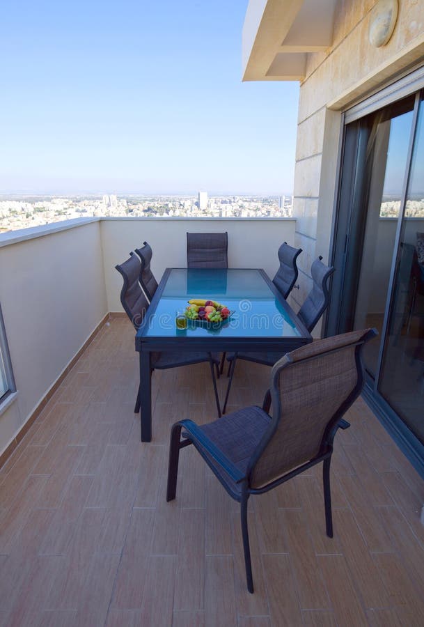 Balcony in Downtown of Modern City Stock Photo - Image of interior ...