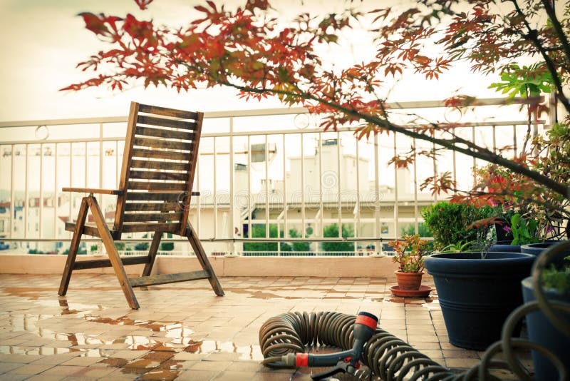 On the Balcony stock image. Image of sunrise, hose, summer - 85056177