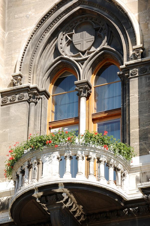 European House With Balcony Stock Image - Image of residential, mansion ...