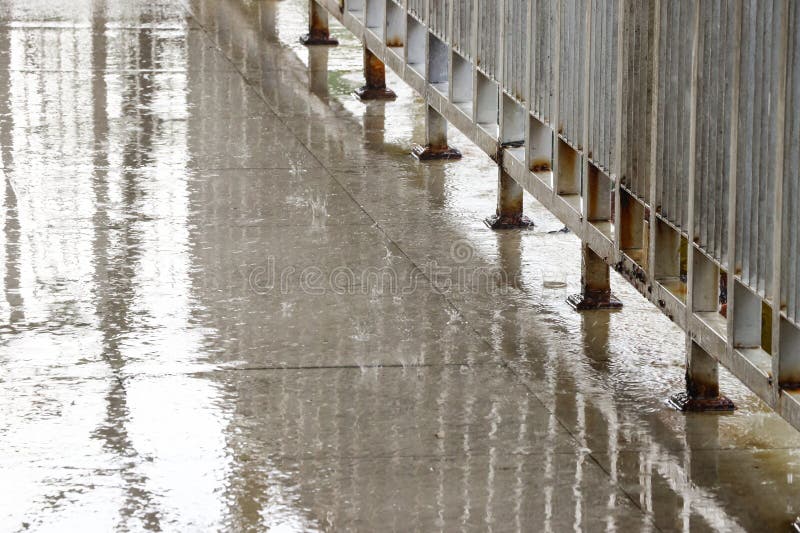 The Balcony Floor of a Building is Wet by Rain Stock Image - Image of ...