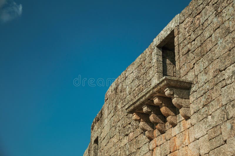 Balcony in Gothic Style on a Wall Made of Stone Bricks Stock Photo ...