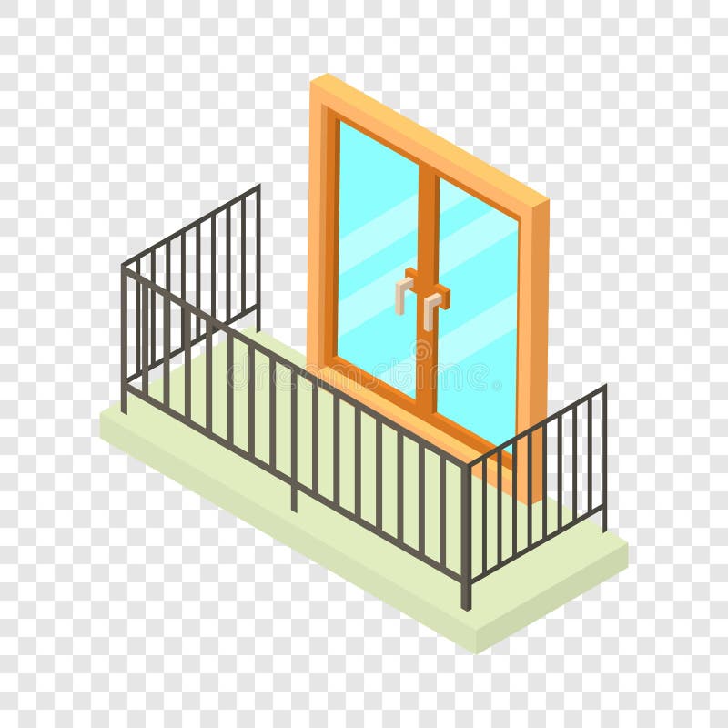 Balcony Icon, Isometric 3d Style Stock Vector - Illustration of ...