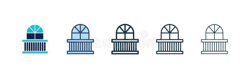 Balcony Icon Vector Set on White Background Stock Vector - Illustration ...