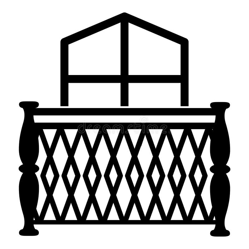 Balcony icon, simple style stock vector. Illustration of design - 105872265