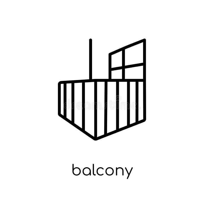 Balcony Icon. Trendy Modern Flat Linear Vector Balcony Icon on W Stock ...
