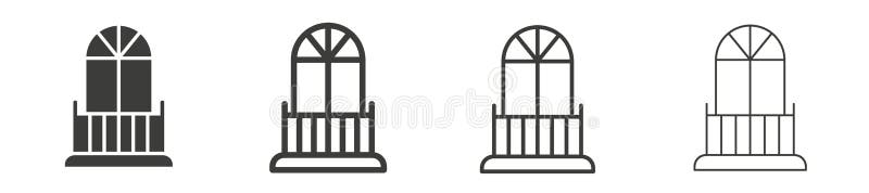 Balcony Icon Vector Set on White Background Stock Vector - Illustration ...