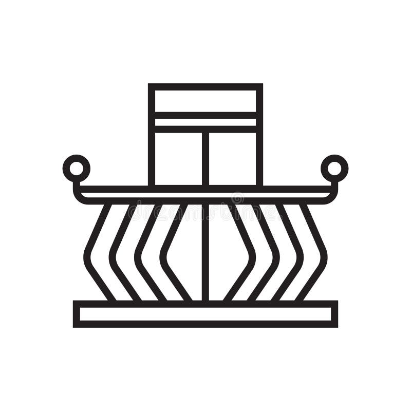 Balcony Icon Vector Sign and Symbol Isolated on White Background ...