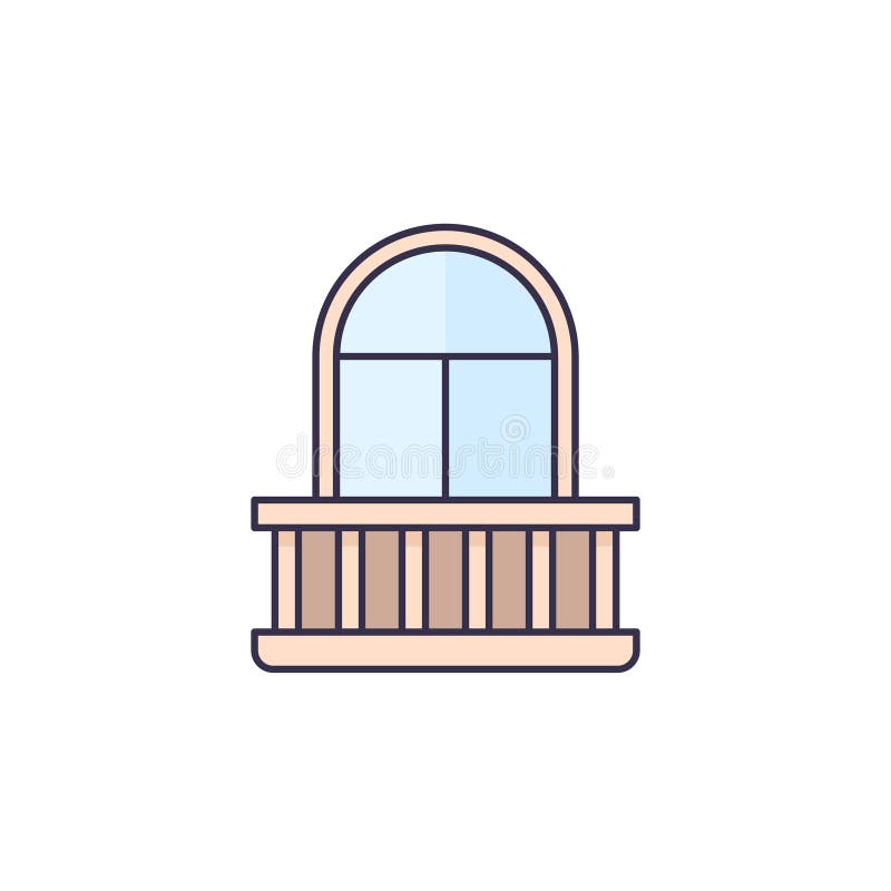 Balcony Icon on White, Vector Stock Vector - Illustration of balcony ...