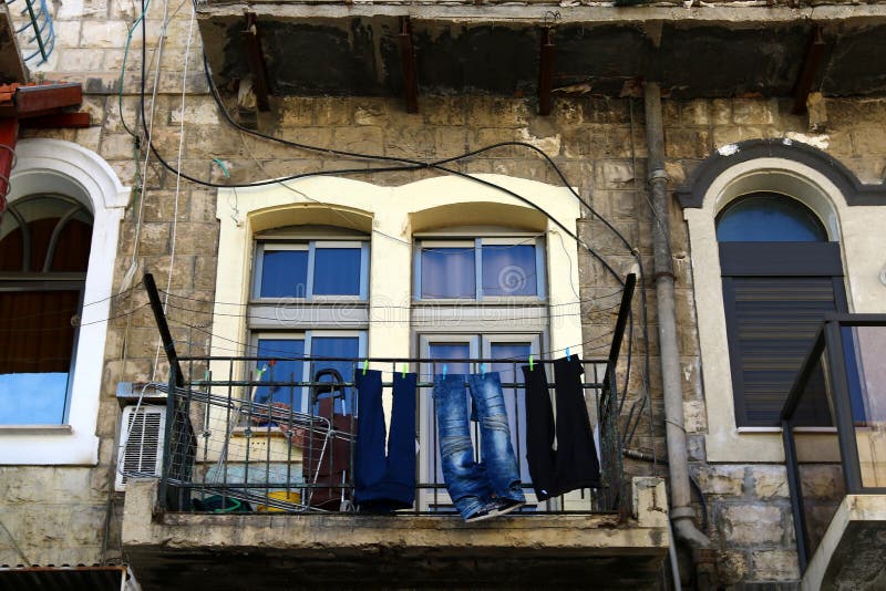 The Laundry is Washed on the Balcony Stock Image - Image of laundry ...