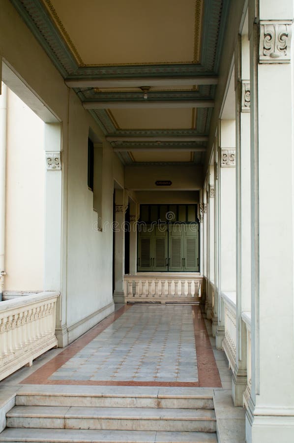 Balcony of old building stock image. Image of door, house - 24728073
