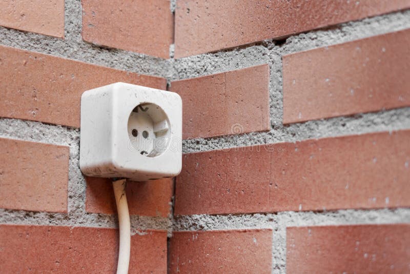 Outdoor Electrical Outlet Isolated Stock Photo - Image of weathered ...