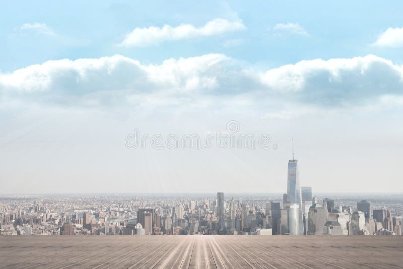 Balcony overlooking city stock illustration. Illustration of urban ...