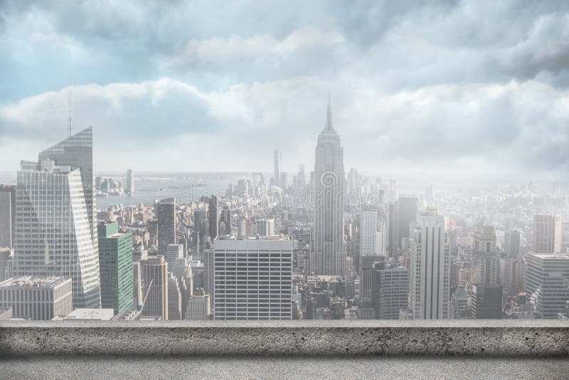 Balcony overlooking city stock illustration. Illustration of graphic ...