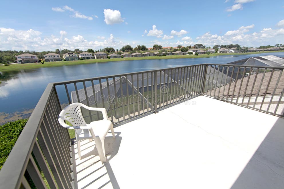 Balcony stock photo. Image of estate, real, lake, pond - 52660846