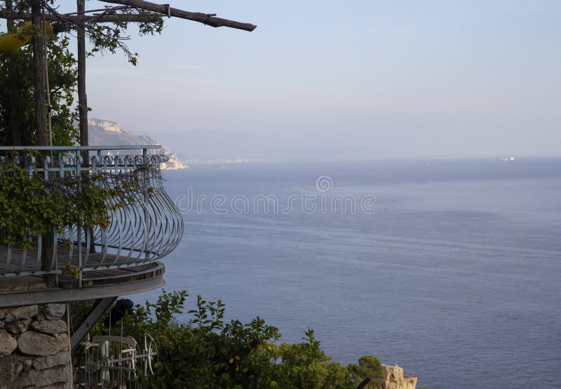 Balcony Overlooking the Sea Stock Photo - Image of nature, table: 262693194