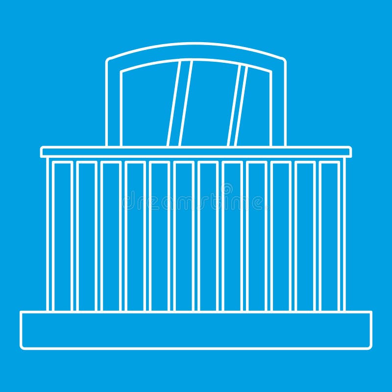 Balcony with Railing Icon, Outline Style Stock Vector - Illustration of ...