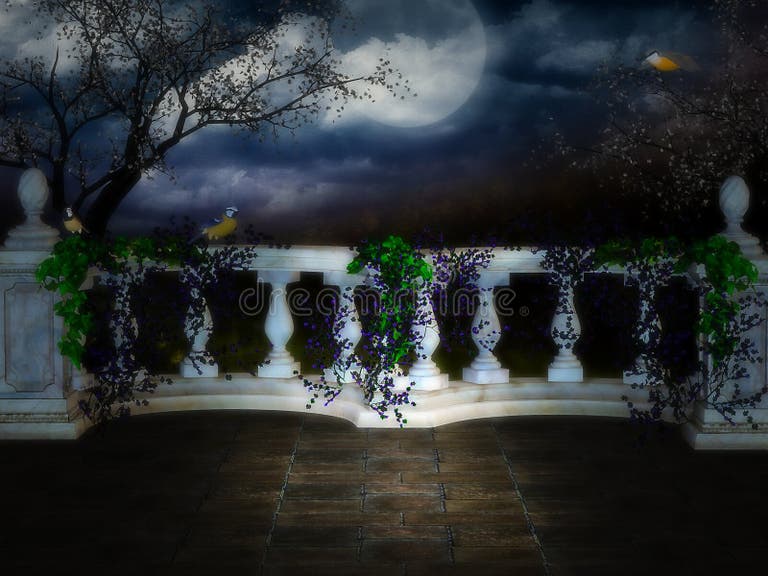Balcony Scene stock illustration. Illustration of fantasy - 90427803