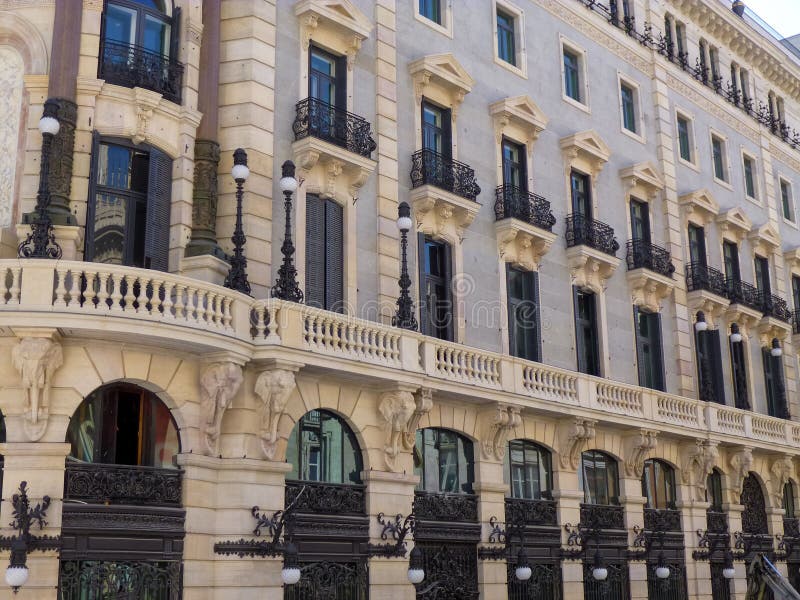 Balcony and Several Windows in a Row on the Facade of the Urban ...