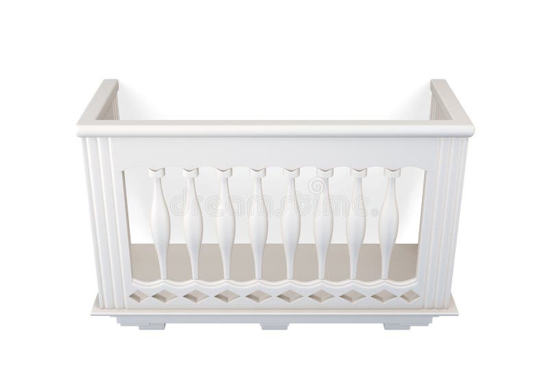 Balcony of Stone on White Background. 3d Rendering Stock Illustration ...