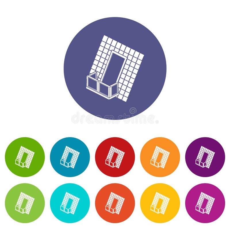 Balcony Under Roof Icons Set Stock Illustrations – 5 Balcony Under Roof ...